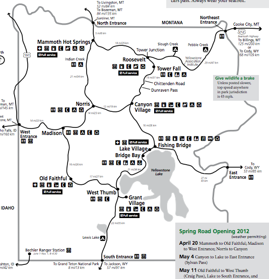 Les Parcs Nationaux Carte – Parc national Yellowstone - Les Parcs Nationaux